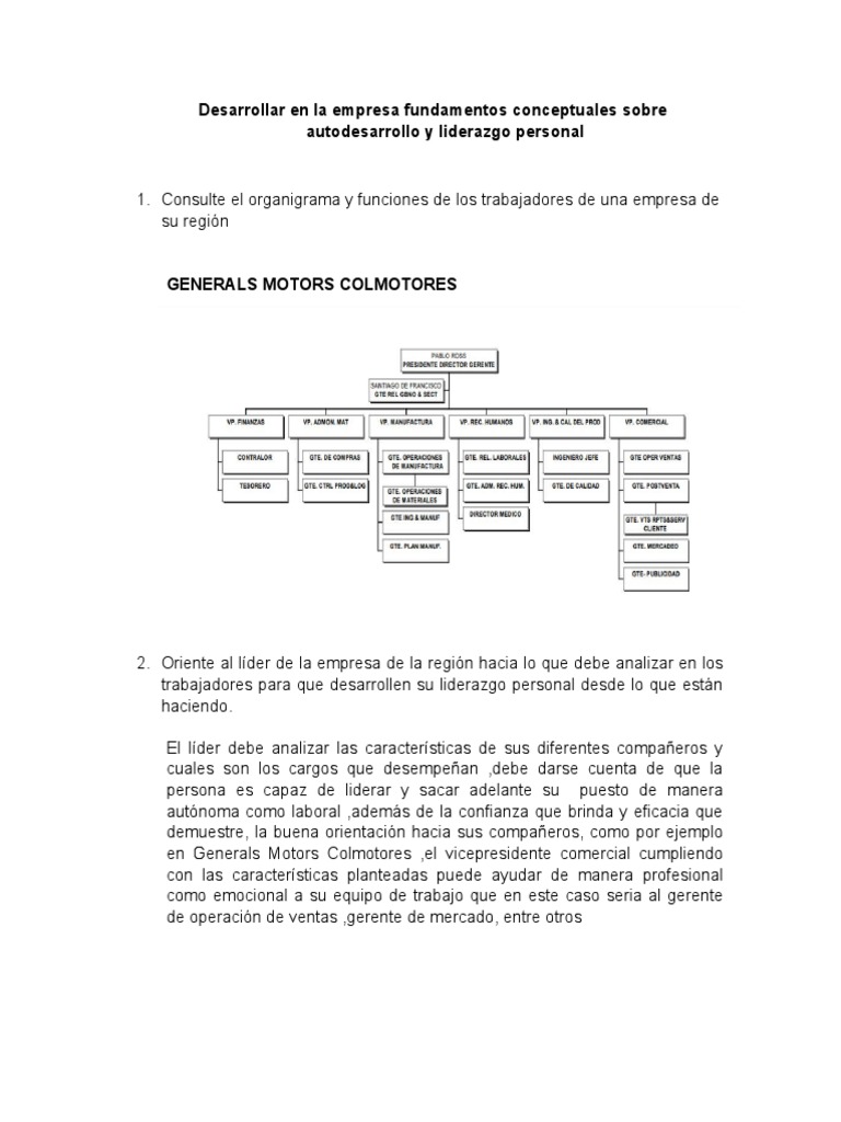 Desarrollar en La Empresa Fundamentos Conceptuales Sobre Autodesarrollo ...
