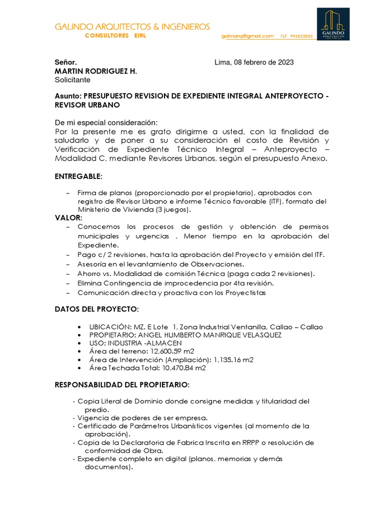 PRESUPUESTO RU_ANTEPROYECTO VENTANILLA | PDF