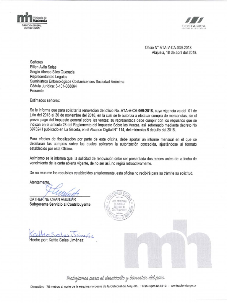 Carta de Exoneración | PDF