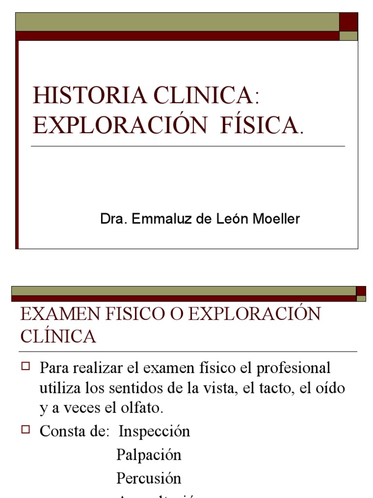 Exploracion Física | PDF | Examen físico | Especialidades Medicas