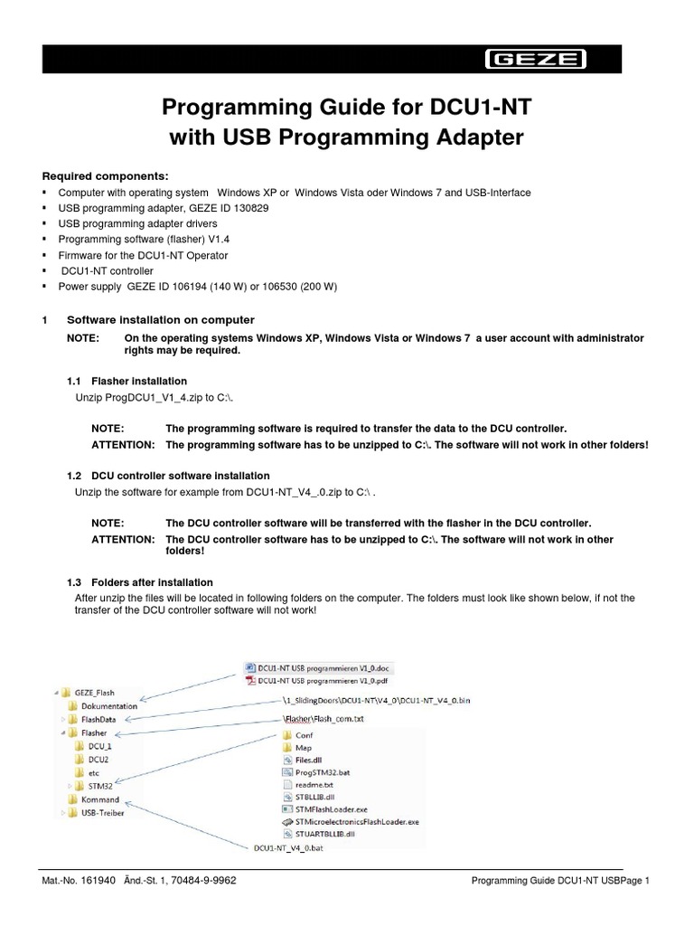 DCU1-NT USB ProgrammingV1 - 0 Eng | PDF | Microsoft Windows | Usb