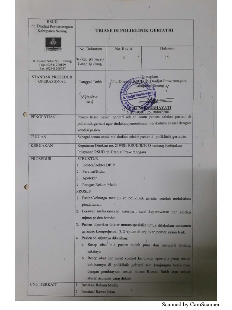 Spo Triase Dipoliklinik Geriatri | PDF