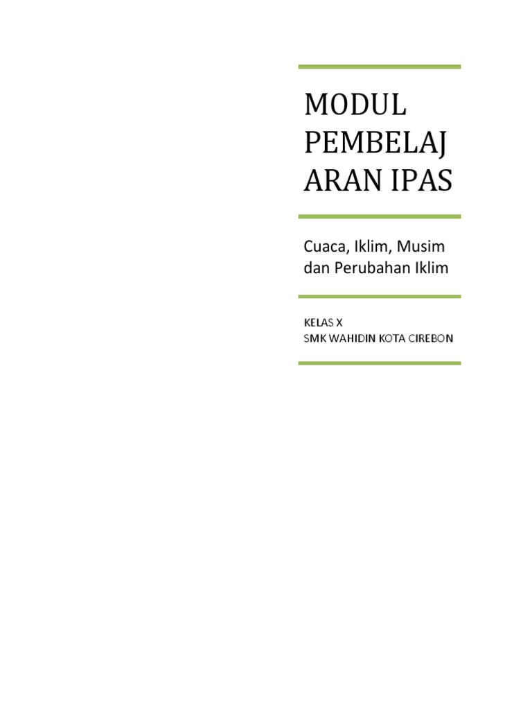 Materi Cuaca, Iklim, Musim Dan Perubahan Iklim | PDF