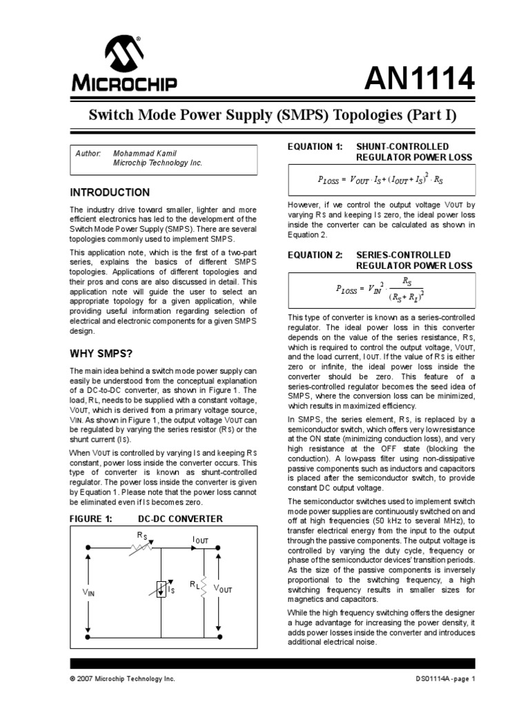 AN1114 SMPS Topologies | PDF | Electrical Equipment | Metrology