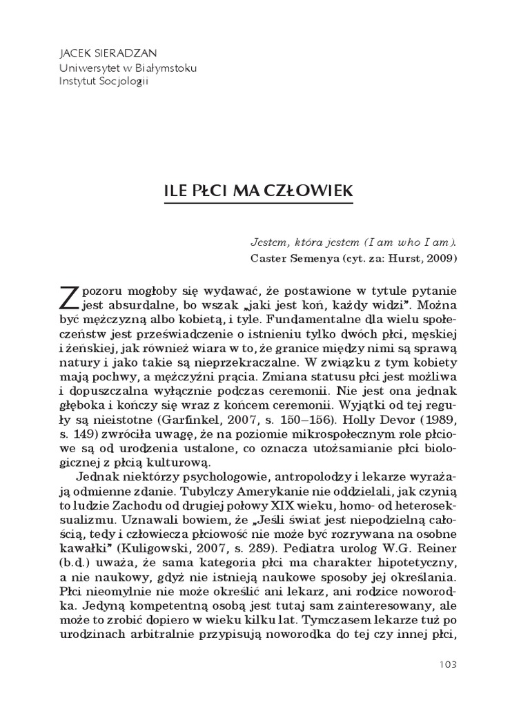 Sieradzan - Ile Płci Ma Człowiek | PDF