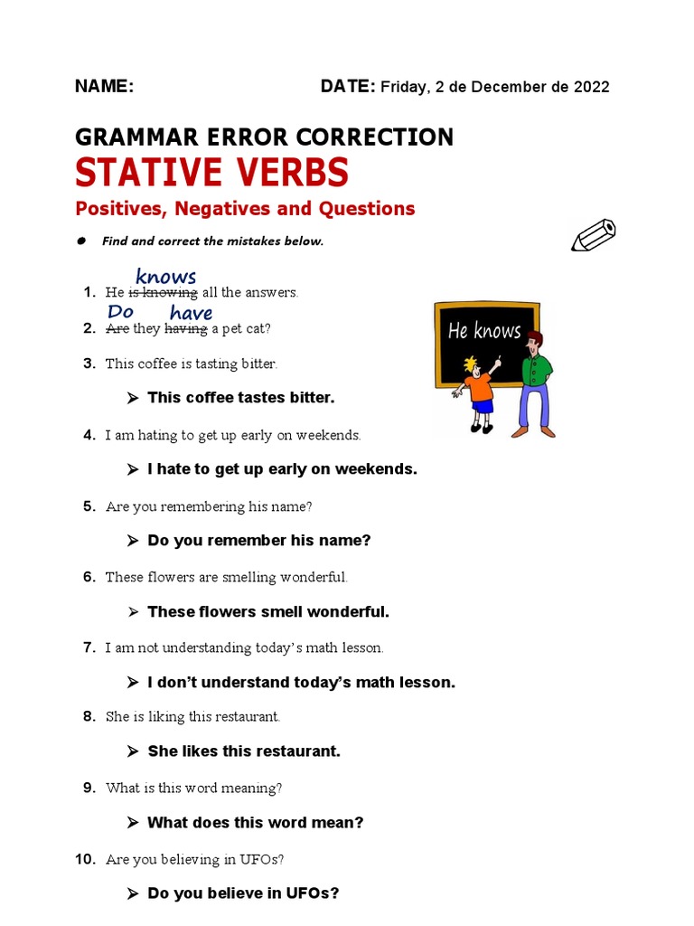 I Stative Verbs Pdf