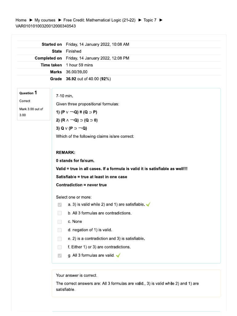 Math Logic Final 1 | PDF