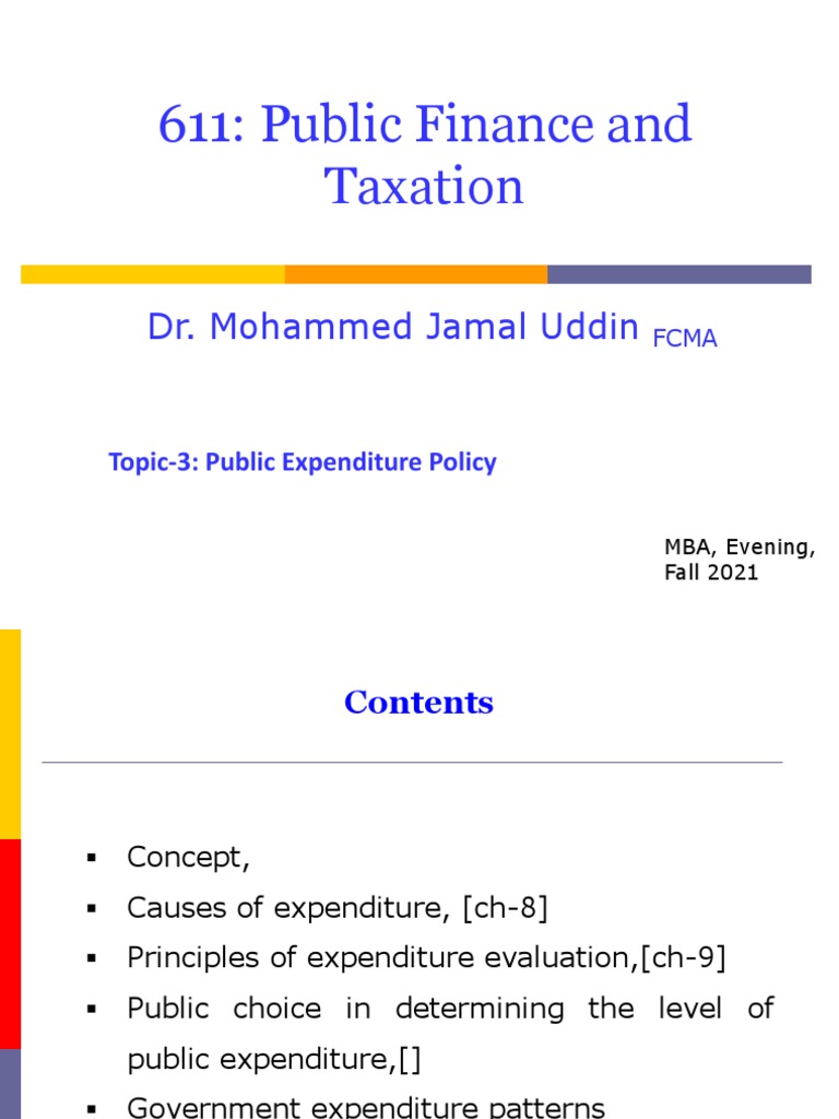 Lesson 03 - Public Expenditure Policy | PDF | Public Finance | Welfare