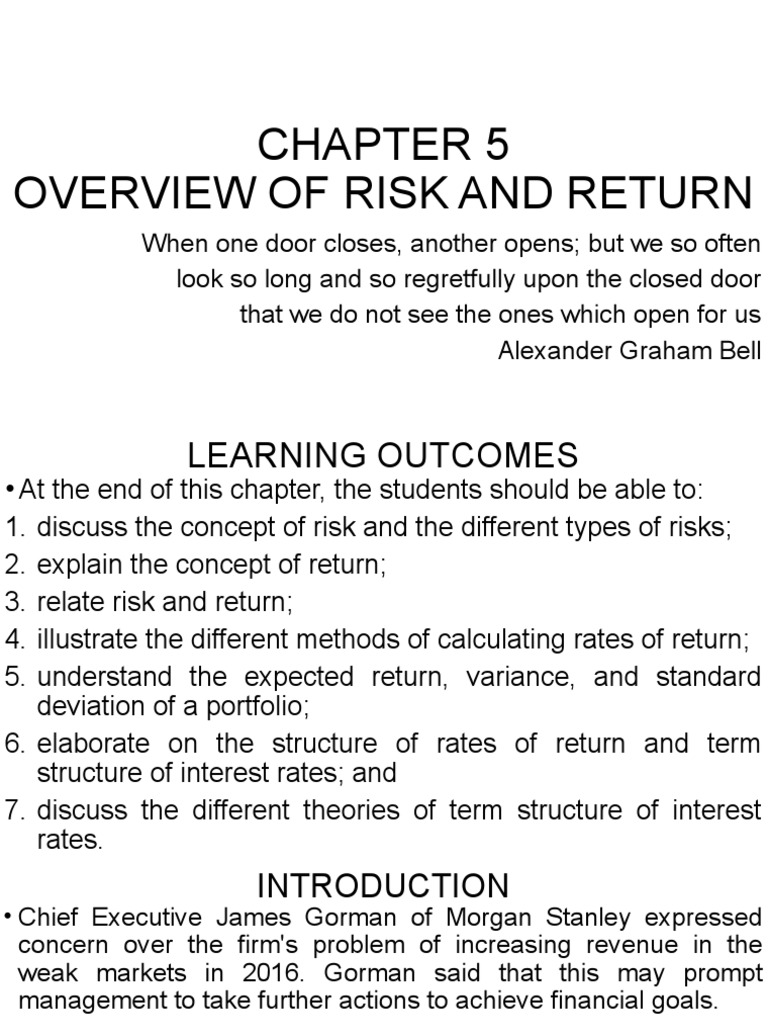 CHAPTER 5.overview of Risk and Return | PDF | Yield Curve | Investing