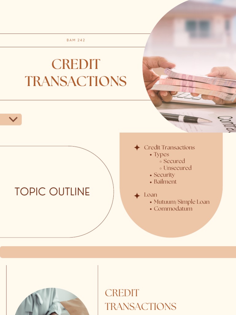 BAM 242 Credit Transactions | PDF | Loans | Finance & Money Management