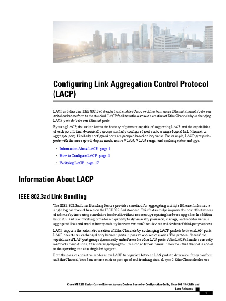 LACP | Download Free PDF | Network Architecture | Information And Communications Technology