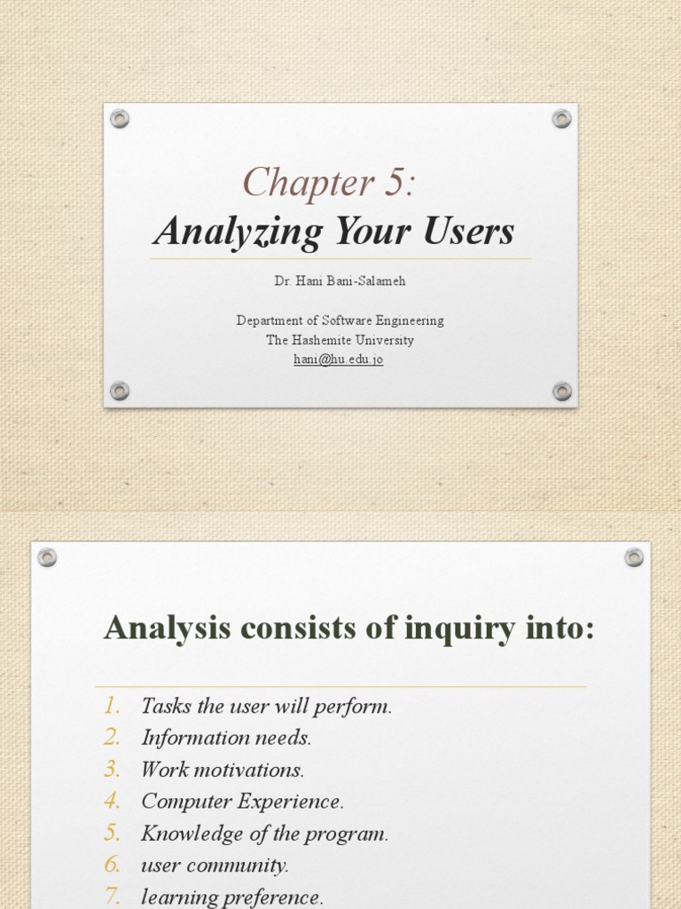 Chapter 5 Analyzing Your User Pdf Information Learning