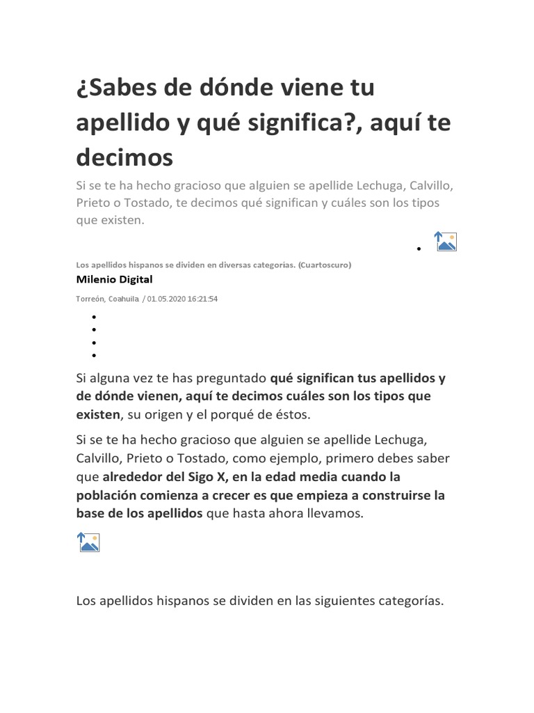 Origen y significado de los apellidos hispanos | PDF | Apellido