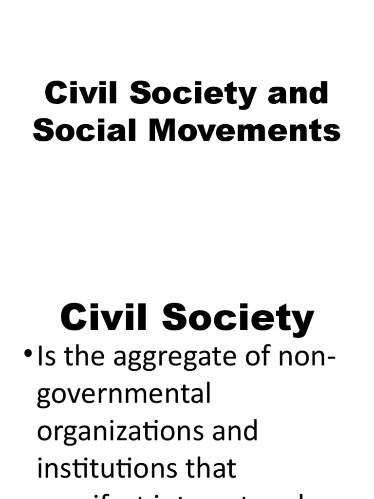 Civil Society and Social Movements | PDF | Institution | Civil Society