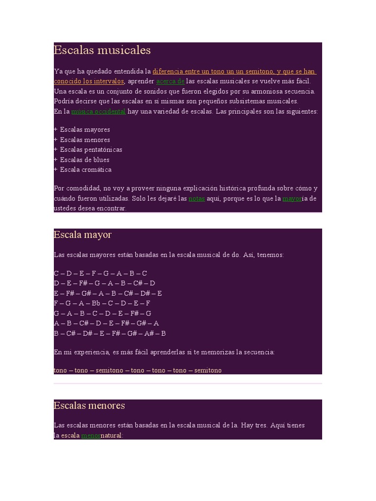 Escalas Musicales y Acordes PDF | PDF | Escala (música) | Acorde (Música)