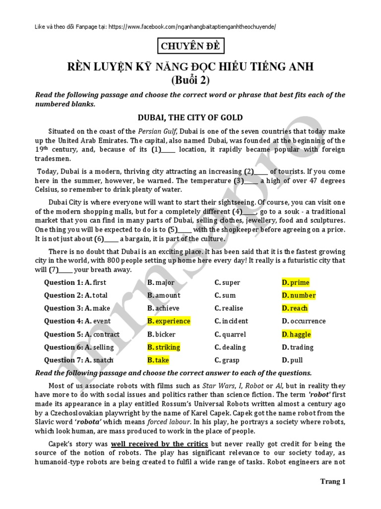 Mpro Reading 2 Key | PDF | Robot | Robotics