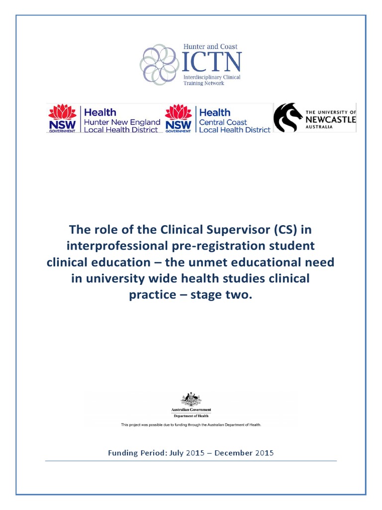 The Role of The Clinical Supervisor | PDF | Focus Group | Learning