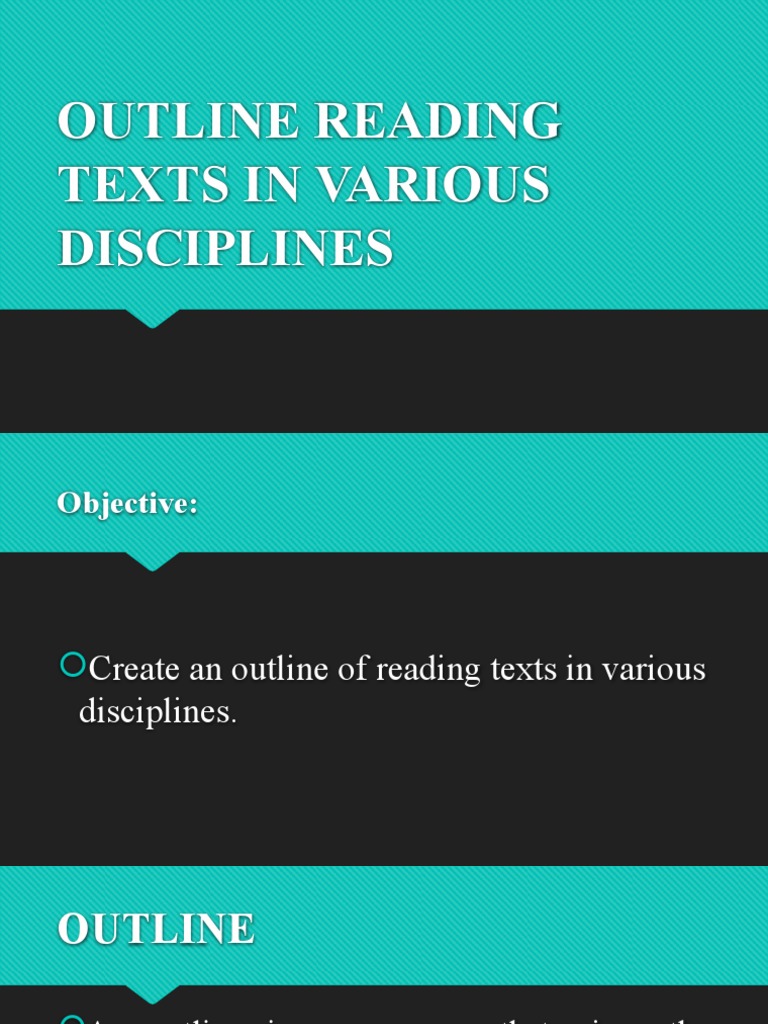 Outlining Reading Texts in Disciplines | PDF | Career & Growth