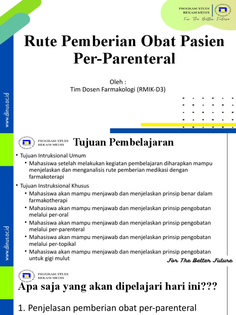Rute Pemberian Obat Parenteral | PDF