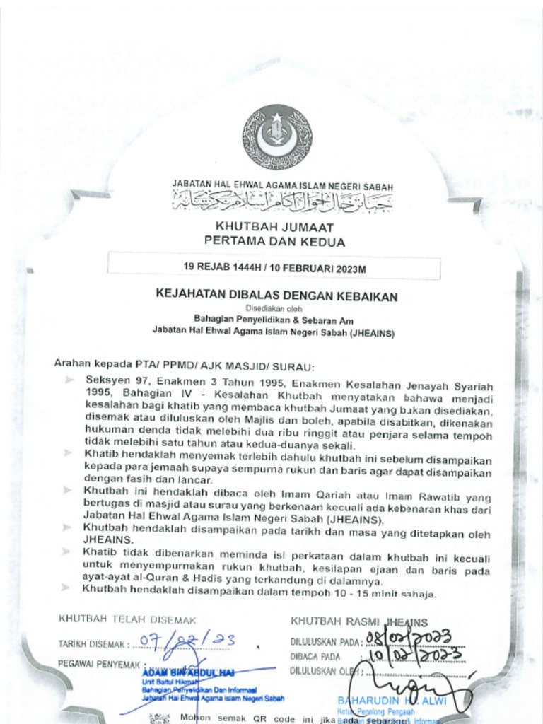 (10022023) Kejahatan Dibalas Dengan Kebaikan - 230208 - 153412 | PDF (10022023) Kejahatan Dibalas Dengan Kebaikan - 230208 - 153412 | PDF