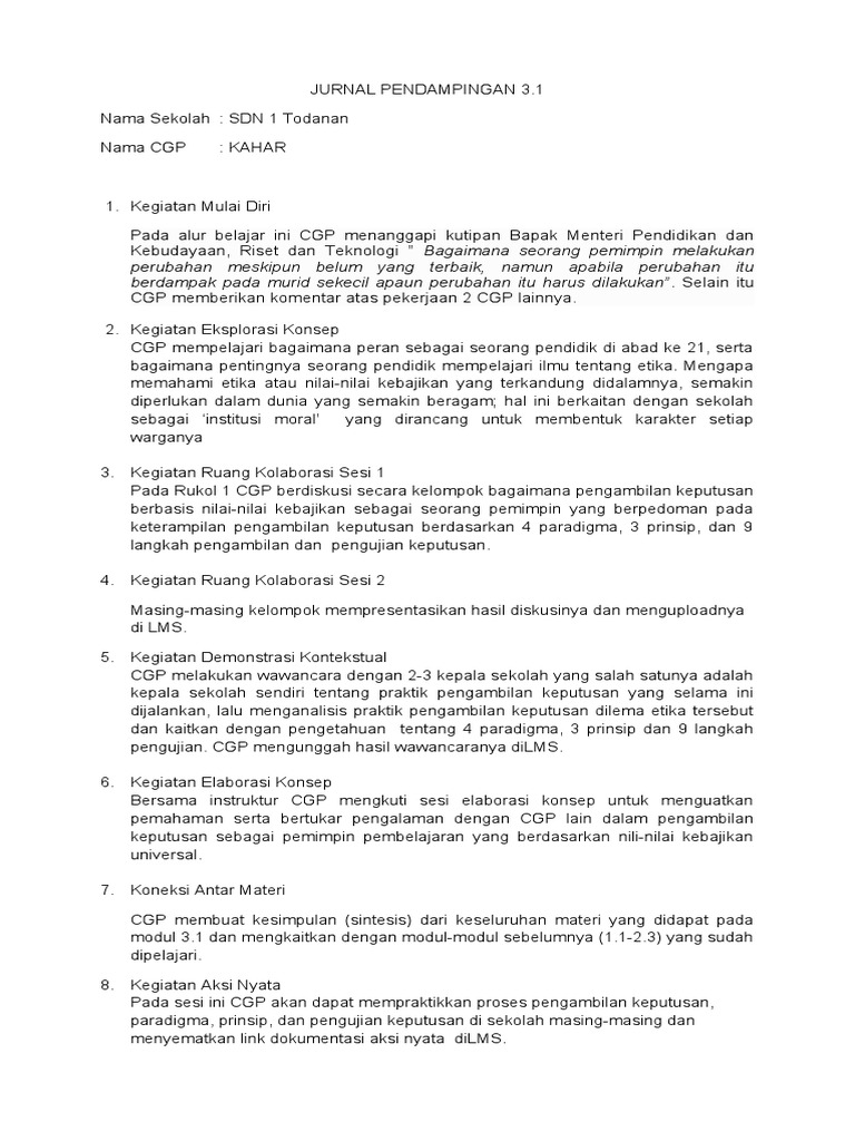 Jurnal Pendampingan | PDF | Karier & Perkembangan