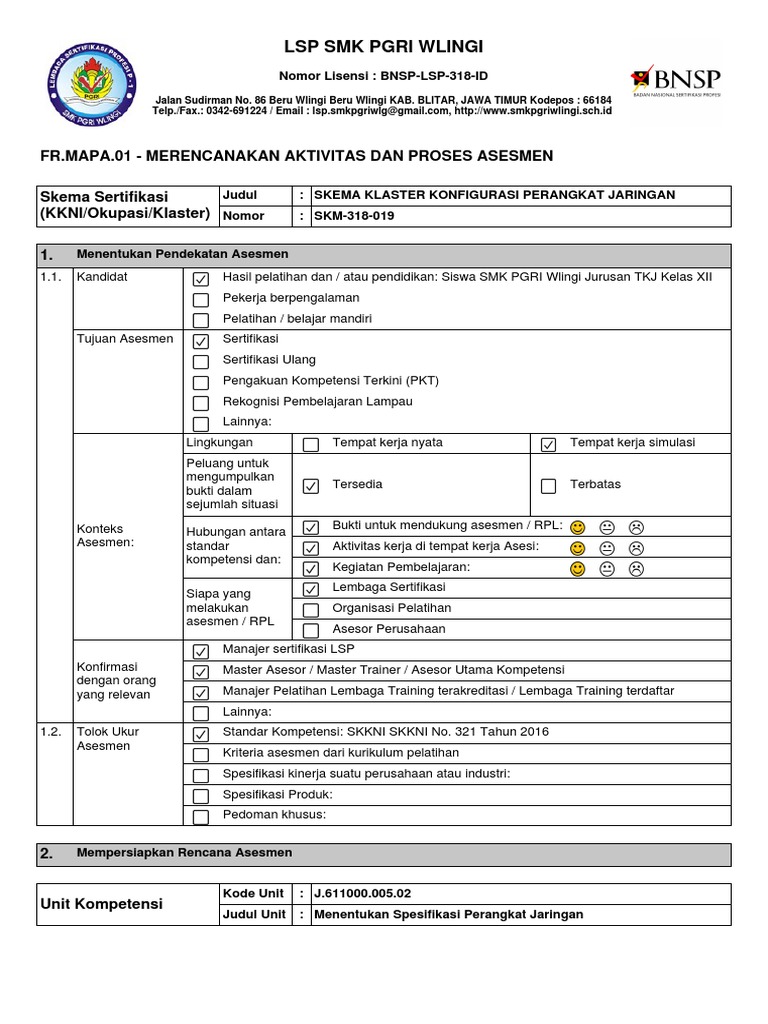 Fr Mapa 01 Skema Klaster Konfigurasi Perangkat Jaringan Kandidat Pdf