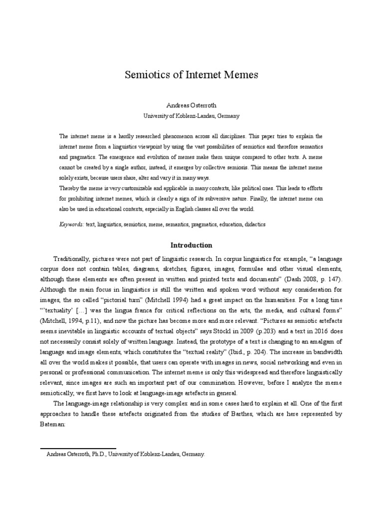 Analyzing the Emergence and Evolution of Internet Memes Through a ...