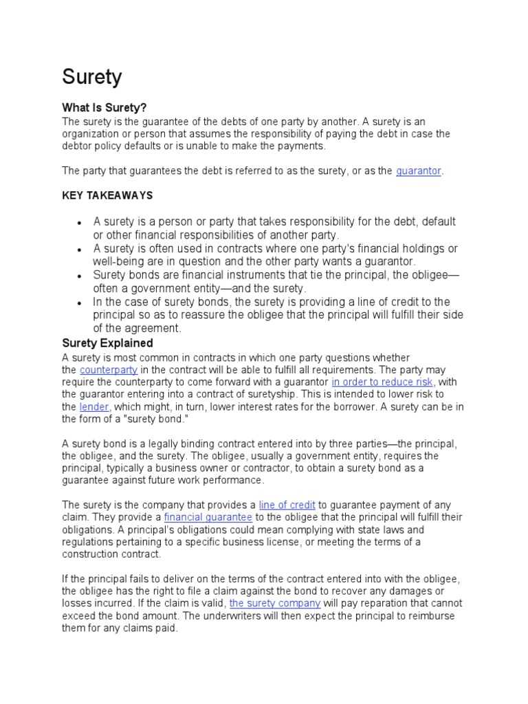 Surety | PDF | Surety | Guarantee