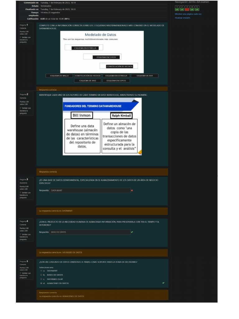 Prueba Base de Datos Multidimensional 2023-1-18-InF1-If342-1804 | PDF