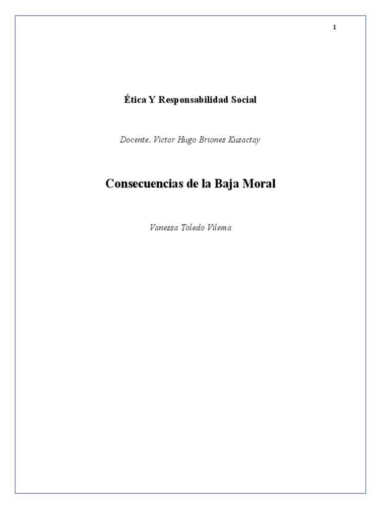Consecuencias de La Baja Moral | PDF | Moralidad | Sicología