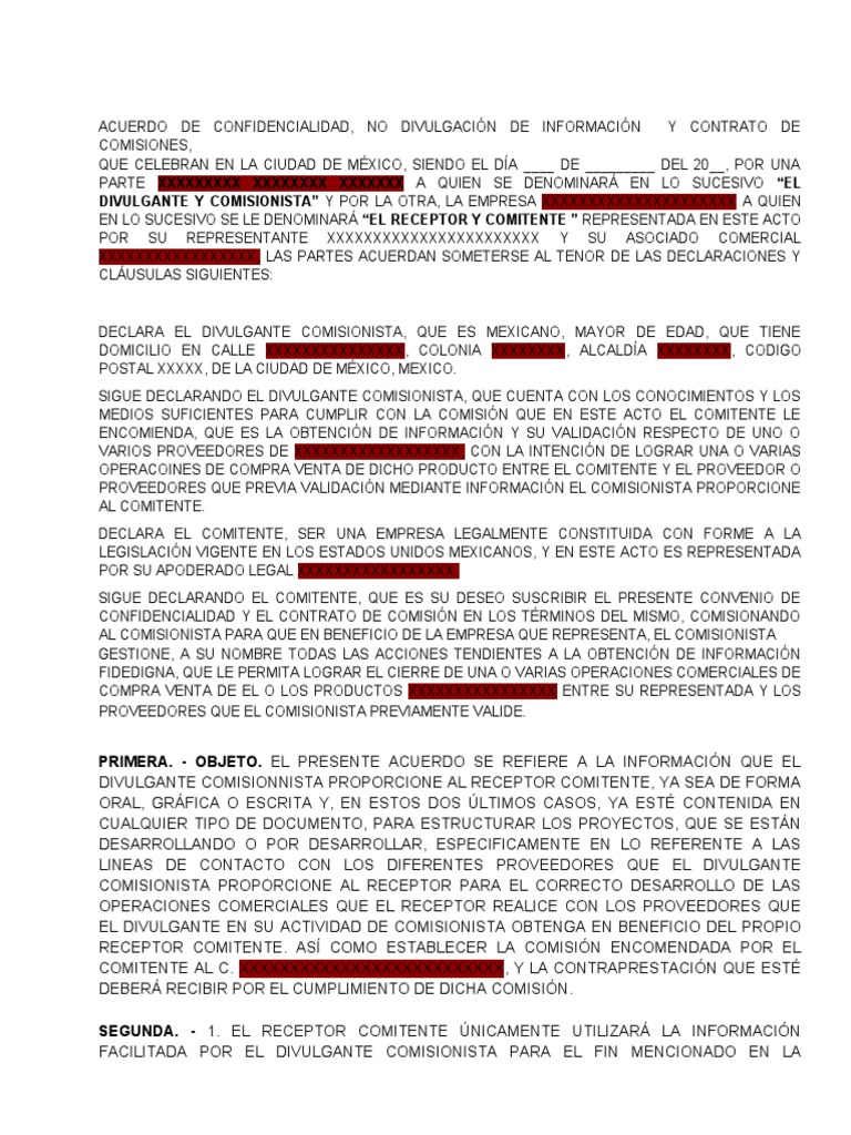 Comisiones y Confidencialidad PDF | PDF | Información | México