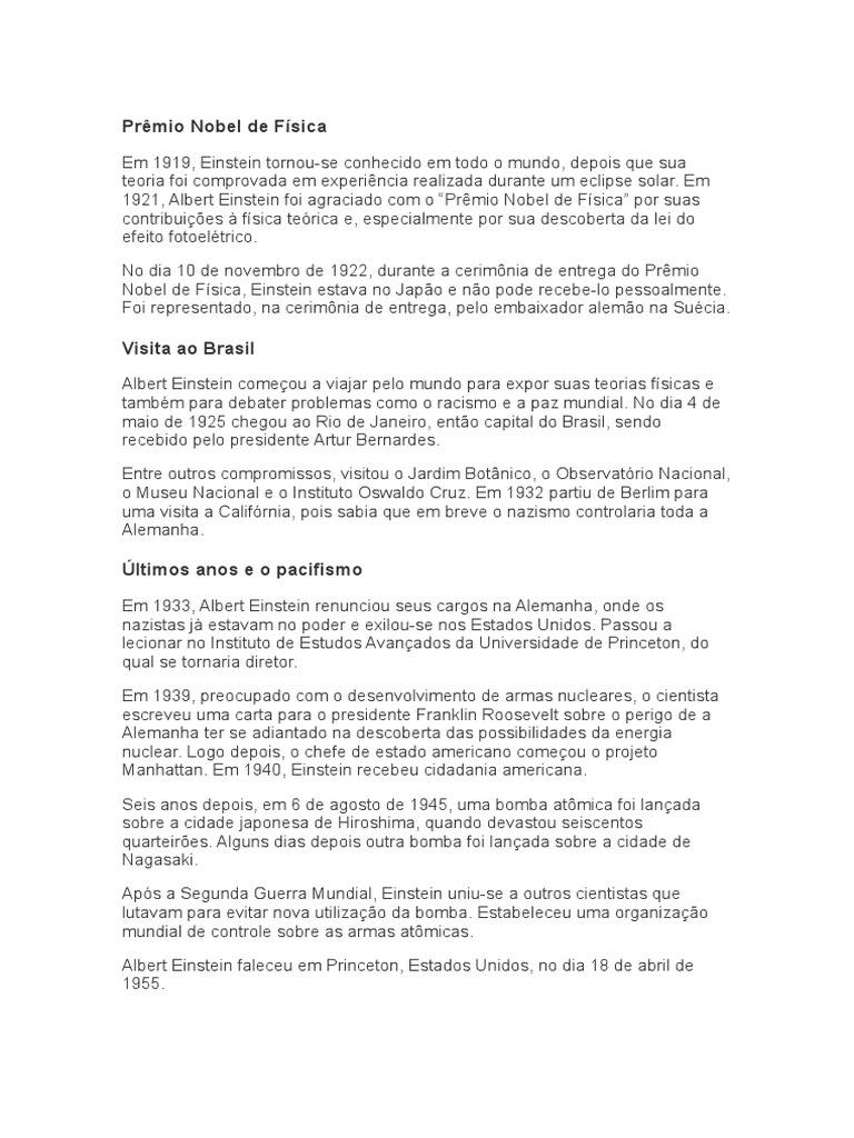 Quem Foi Albert Einstein | PDF | Albert Einstein