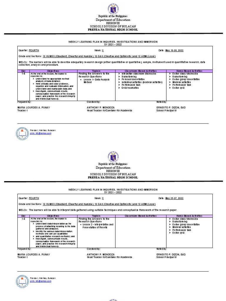 3Is-WLP-Q4-Weeks 2-7 | PDF | Qualitative Research | Quantitative Research