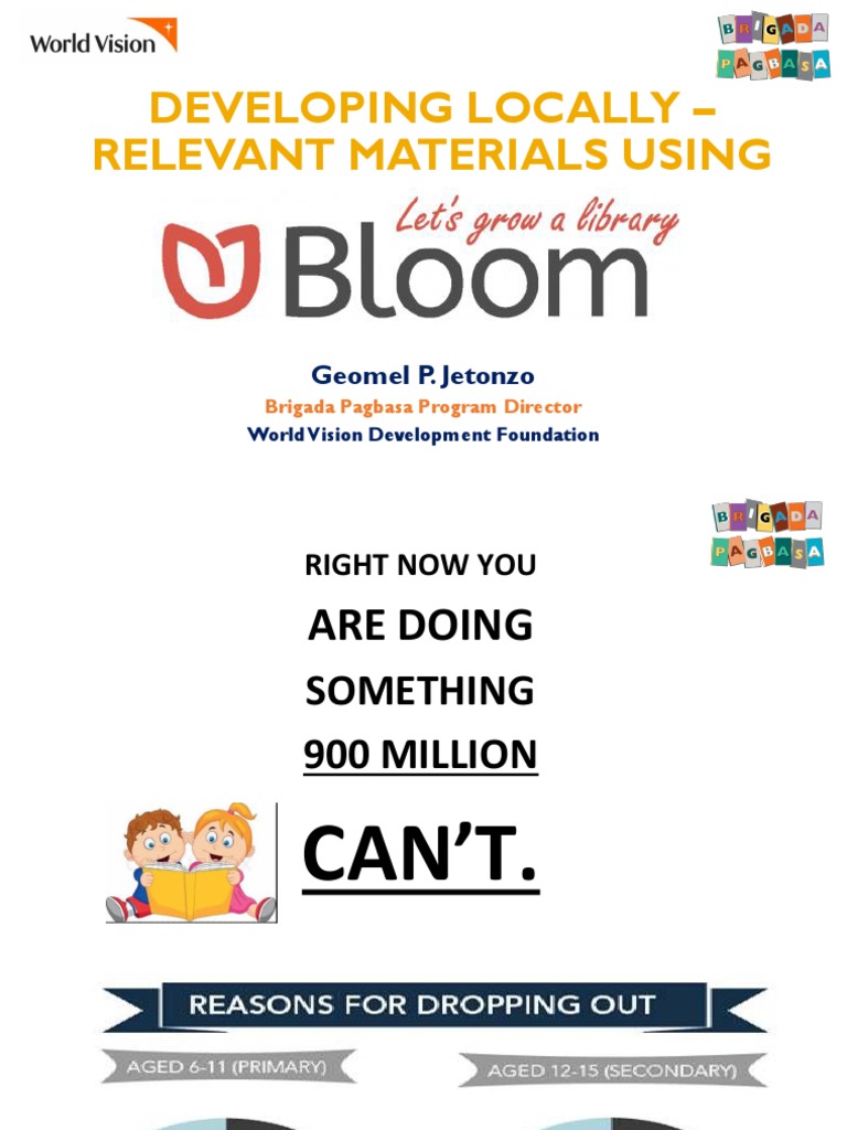 Developing Literacy Materials Using Bloom Software - July 27 | PDF ...