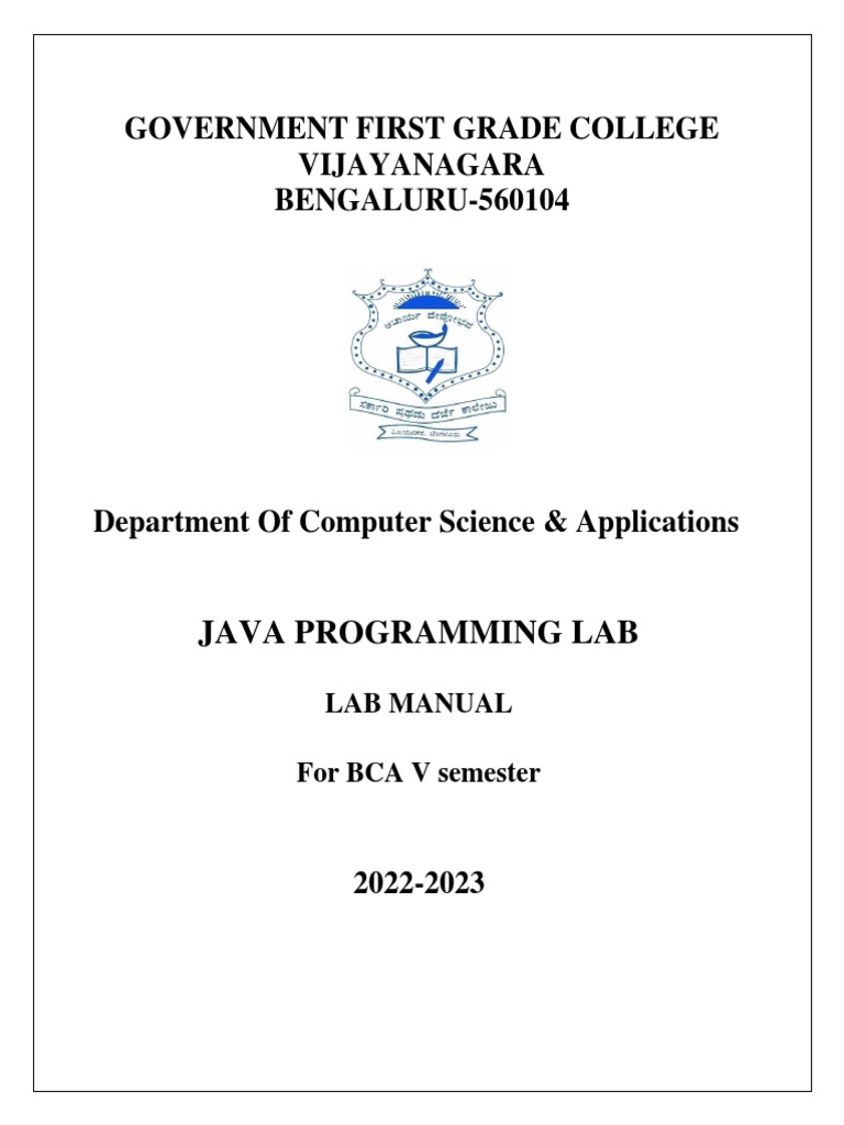 CBCS5thSEMBCAJava Manual | PDF | Class (Computer Programming) | Method (Computer Programming)