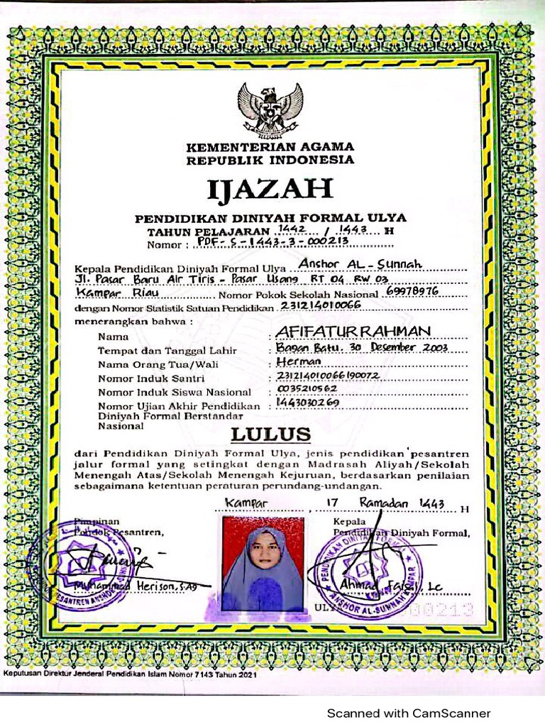 Ijazah SMA | PDF