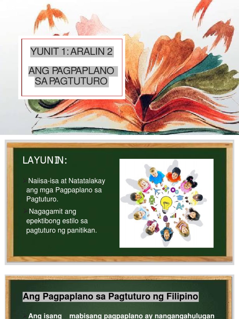 Yunit 1: Aralin 2 Ang Pagpaplano Sa Pagtuturo | PDF
