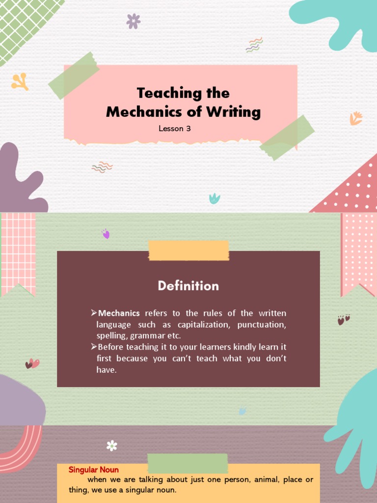 Teaching The Mechanics of Writing: Lesson 3 | PDF | Plural ...