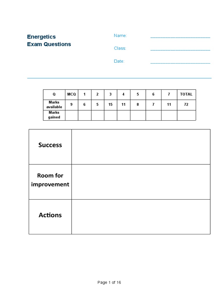 Energetics Exam Q Booklet | PDF | Enthalpy | Thermodynamics