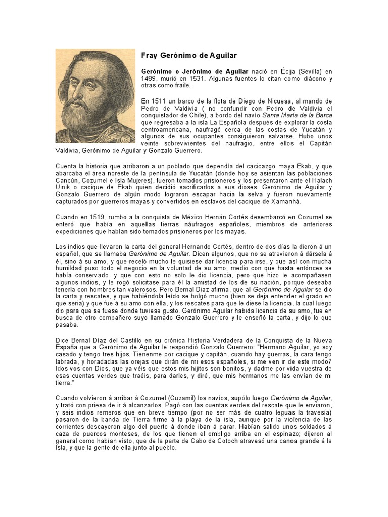 Aguilar Fray Gerónimo de | PDF | Colonización española de las Américas | Antiguas colonias españolas