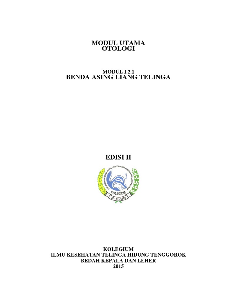 Benda Asing Liang Telinga: Modul Pembelajaran | PDF | Karier ...