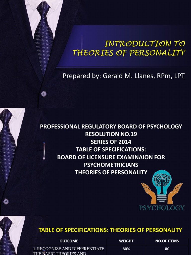 Theories of Personality 1 (Intro To Theories of Personality) | PDF ...