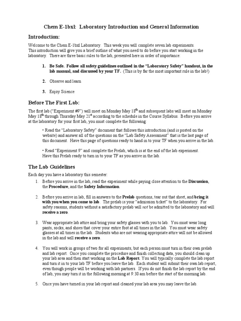 Lab Introduction | PDF | Laboratories