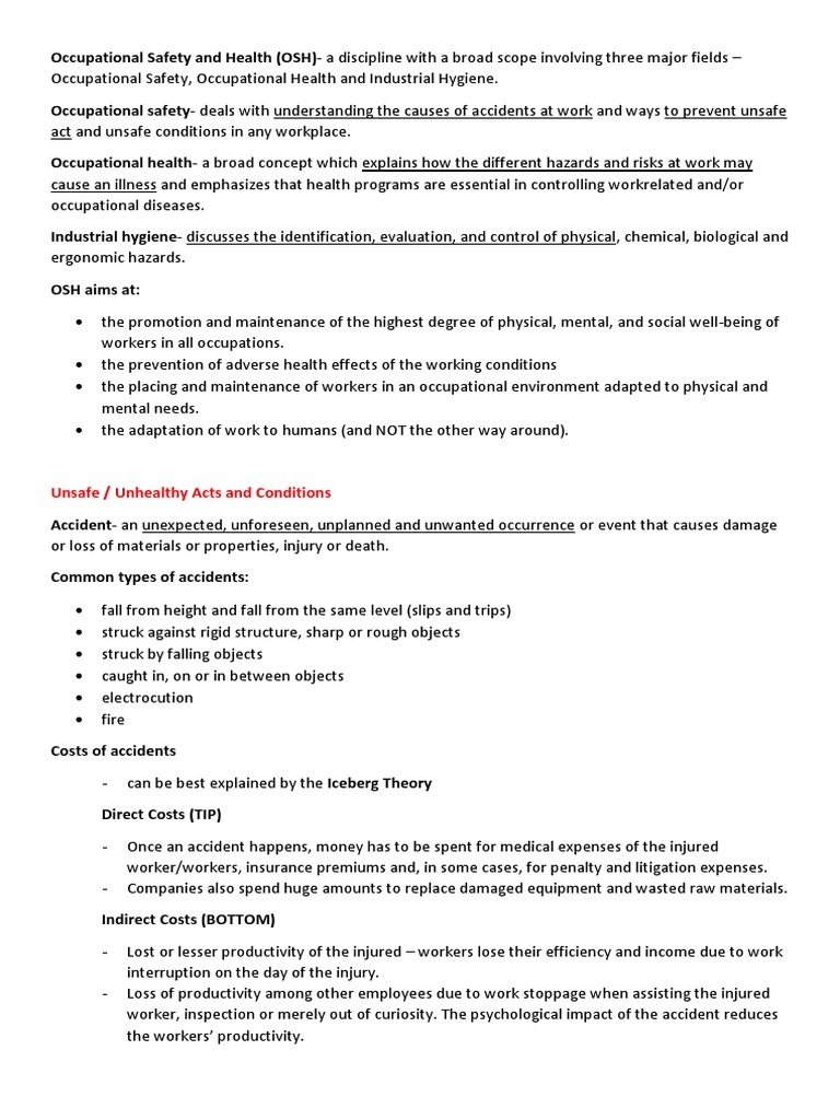 BOSH First Exam Reviewer | PDF | Occupational Hygiene | Fires