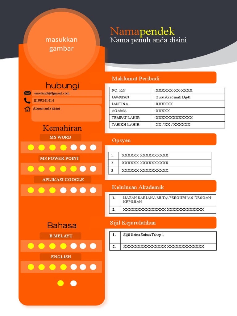 (Template) Biodata Guru 2023 | PDF