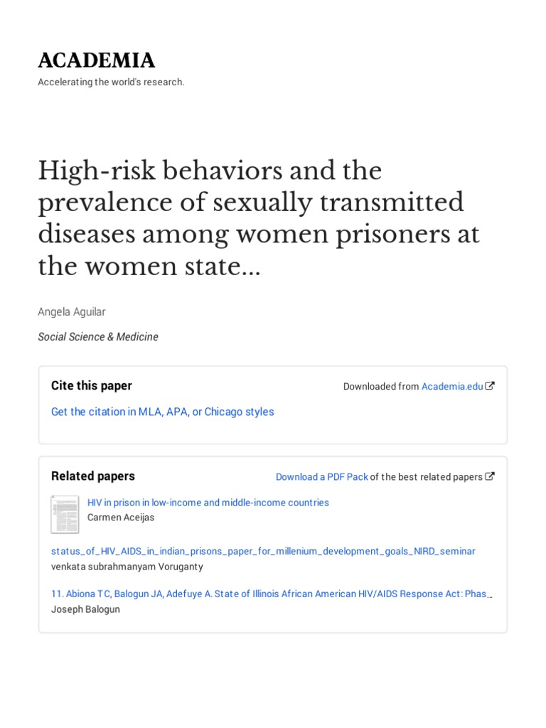 High-Risk Behaviors and The Prevalence of Sexually Transmitted | PDF ...