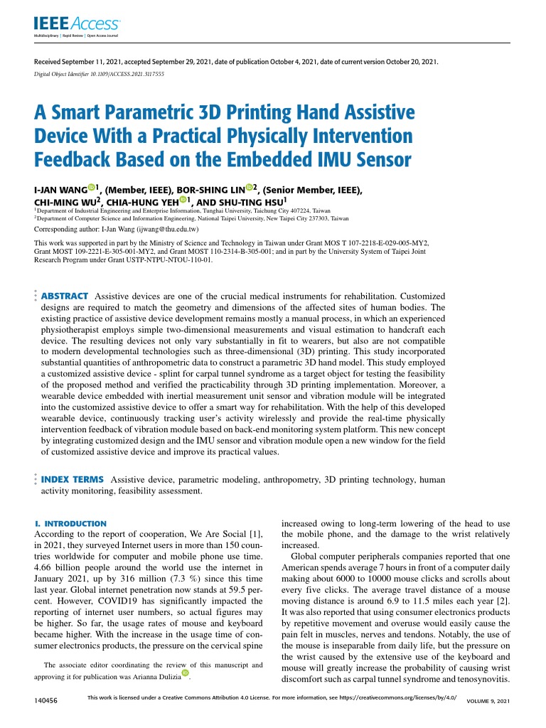 A Smart Parametric 3D Printing Hand Assistive Device Sensor | Download Free PDF | Principal ...