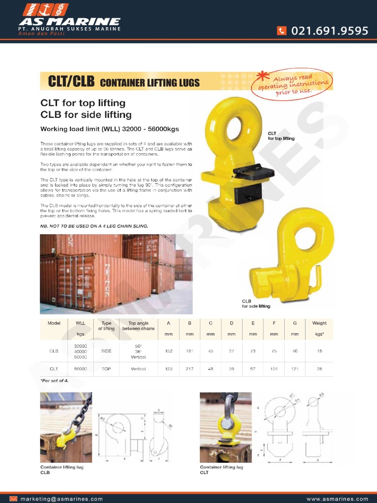 Camlok Container Lifting Lugs | PDF