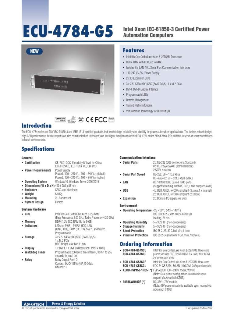 Ecu 4784 G5 - DS (112522) 20221129104513 | PDF | Solid State Drive ...