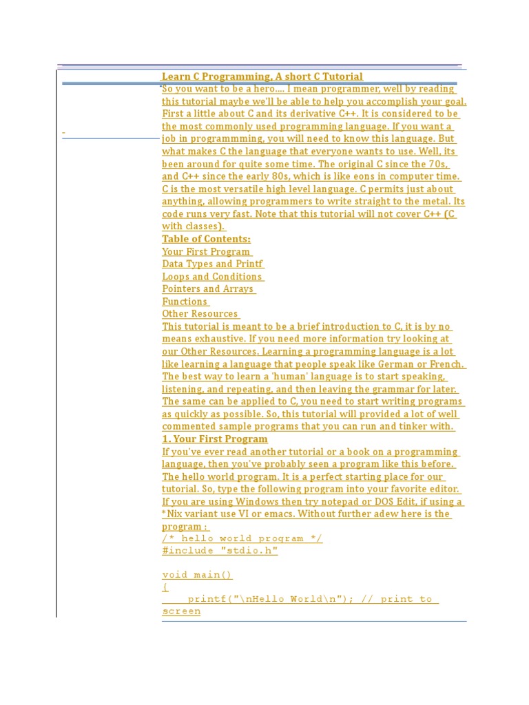 C Programming For Beginners | Download Free PDF | Pointer (Computer Programming) | Control Flow